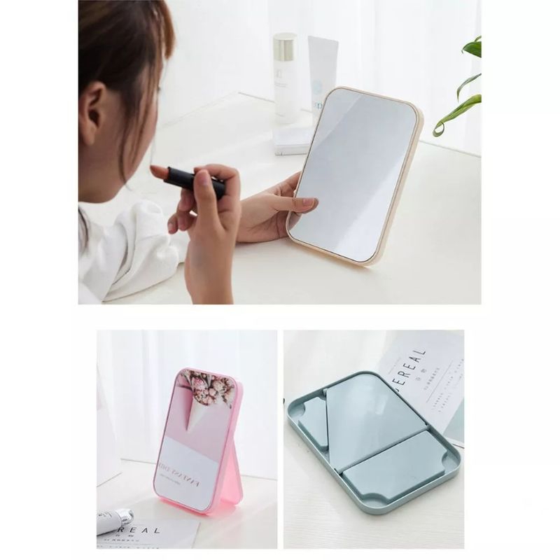 Jual Cermin Lipat Persegi / Kaca Rias MakeUp / Cermin MakeUp / Beauty ...