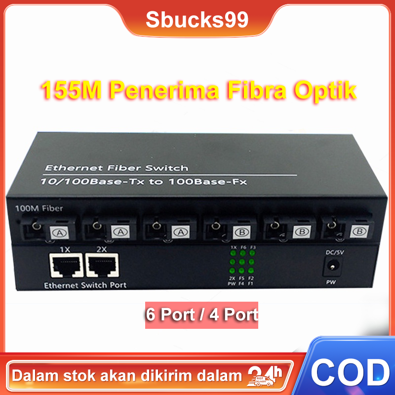 Jual Media Converter 6 Fo 2 Lan Suport Poe Fx Fiber Optic Optica Media Converter 6 Port FO 2 ...