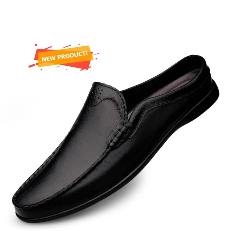 Jual Sepatu Pantofel Pria Hitam Terbaru Untuk Kerja Kantor Dan Acara Tanpa Tali Merk Carlit ...