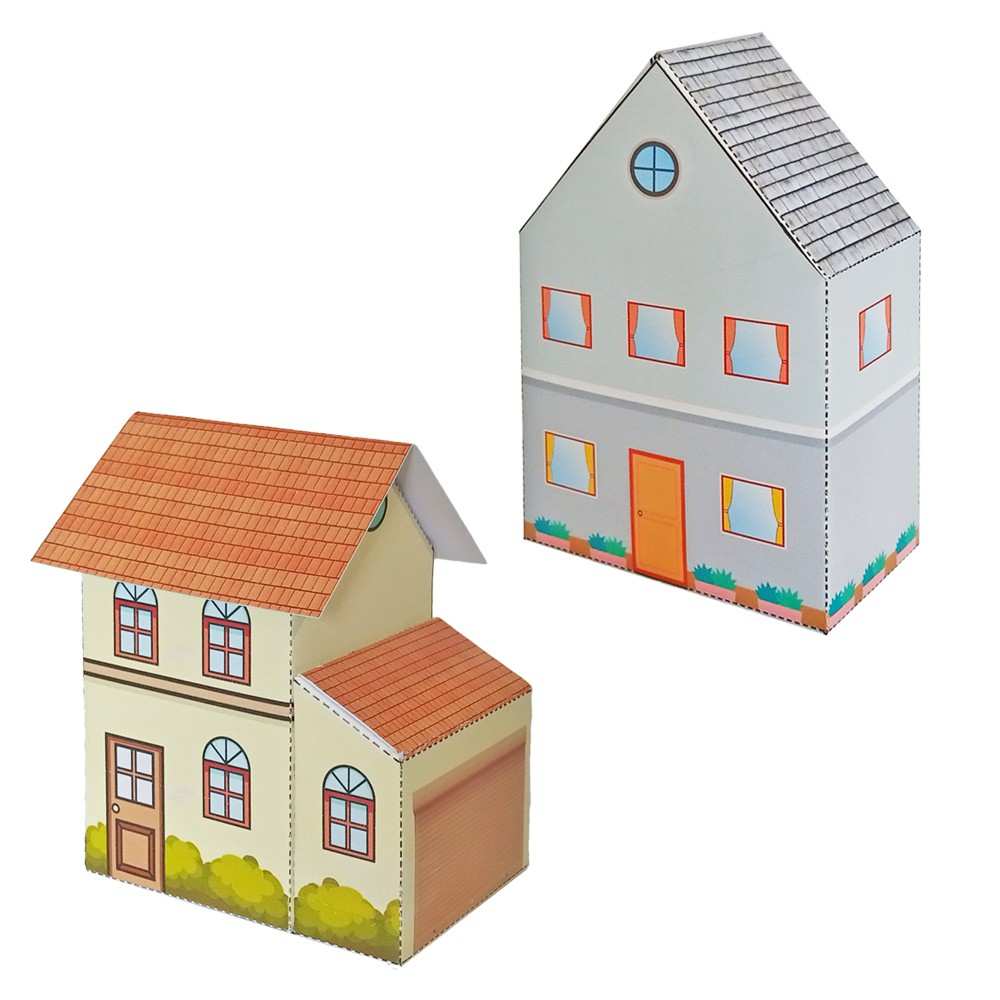 Jual MINIATUR MAINAN PAPER CRAFT BANGUNAN RUMAH GEDUNG TOKO KARTON ...