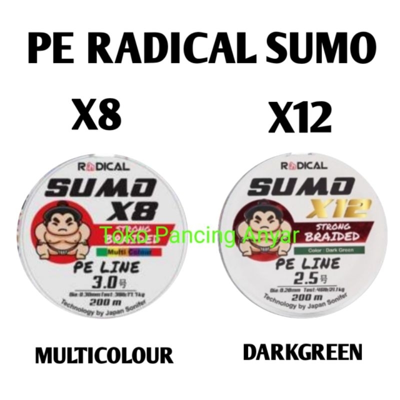 Jual PE Radical sumo X8/X12 200meter | Shopee Indonesia