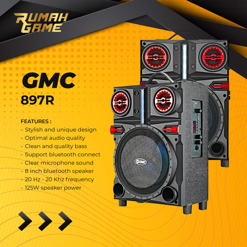 Jual SPEAKER GMC 897R BLUETOOTH PORTABLE 8inch FREE MIC WIRELESS ...