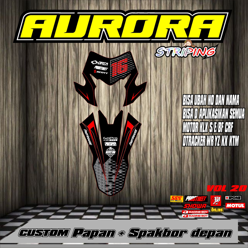 Jual (COD) Sticker stiker BATOK KEPALA HEADLAMP CRF NOMOR START+SPAKBOR ...