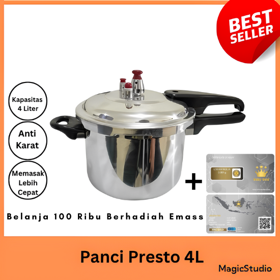 Jual (Free Emass) Panci Presto 4 Liter Press Cooker 4 Liter | Shopee Indonesia