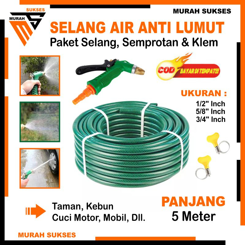 Jual Paket Semprotan Selang Air Taman Hijau Anti Lumut 2 - 10 Meter Jet ...