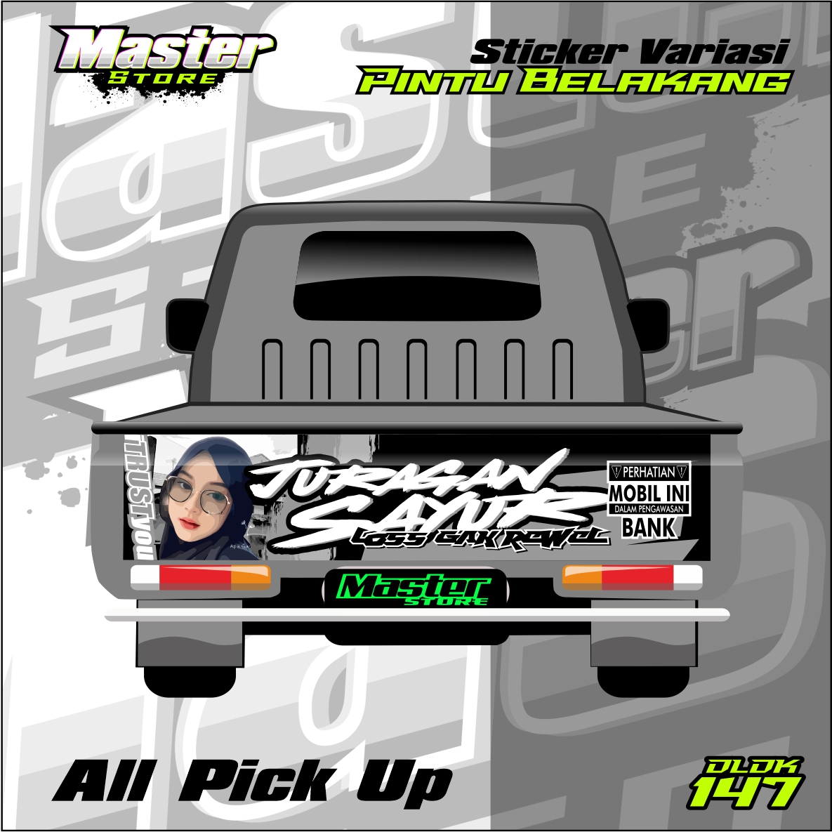 Jual Stiker Pintu Bak Belakang All Pick Up JURAGAN SAYUR Bahan Premium ...