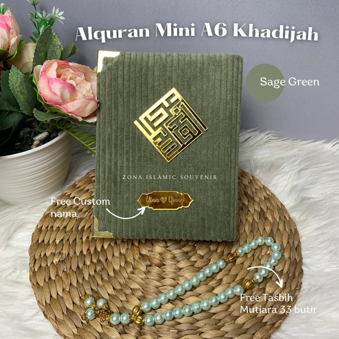 Jual Al Quran Mini Khadijah Series custom nama ukiran Grafir ukuran A6 ...