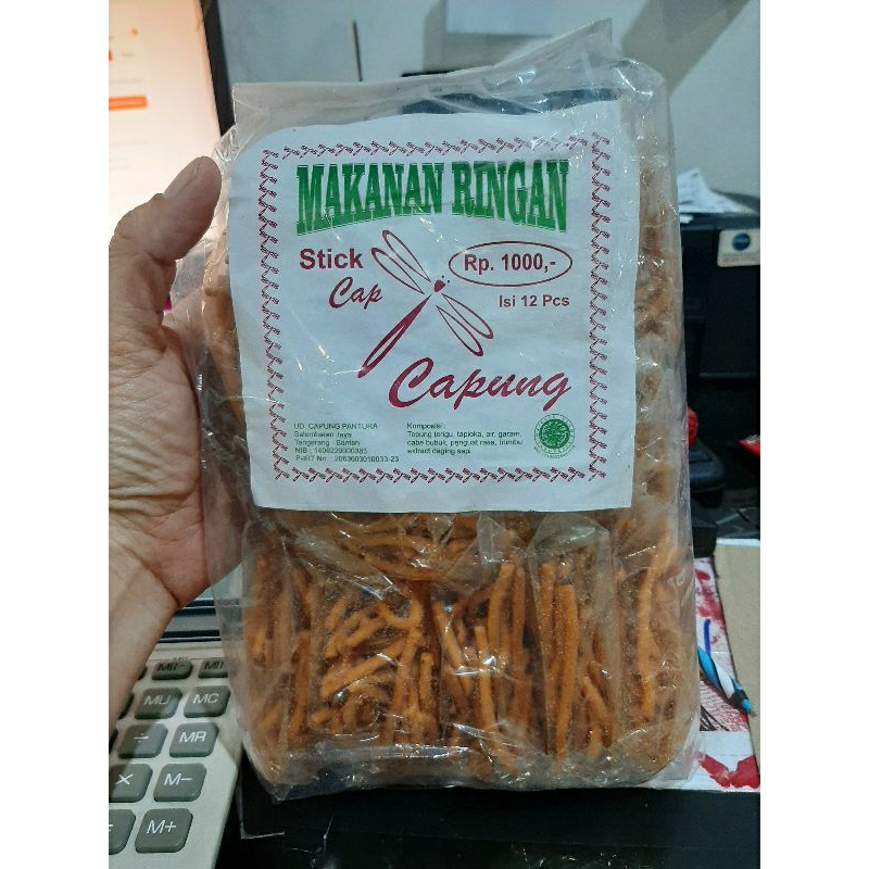 Jual cemilan stick pedas cap capung snack stik enak dan murah basreng ...