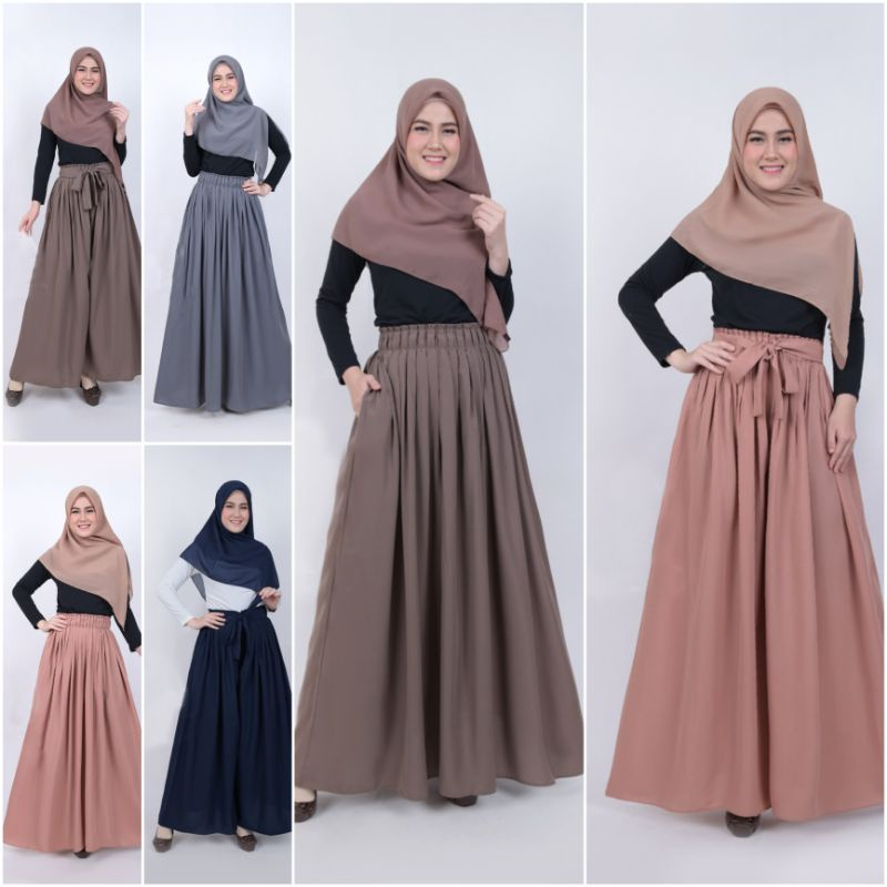 Jual Rok Katun Wanita Terbaru Panjang Payung Model Kekinian Rok Cewek ...