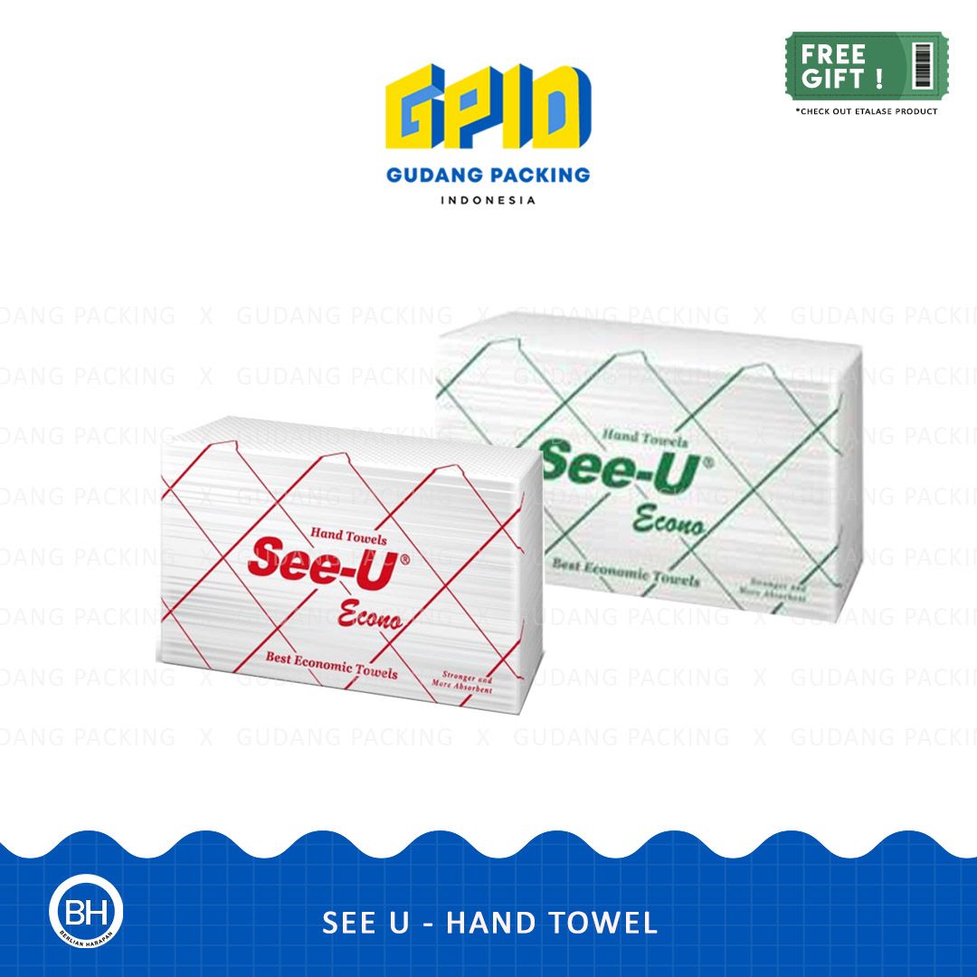 Jual See-U - Tissue Hand Towels Econo Red Merah / Green Hijau | Shopee ...