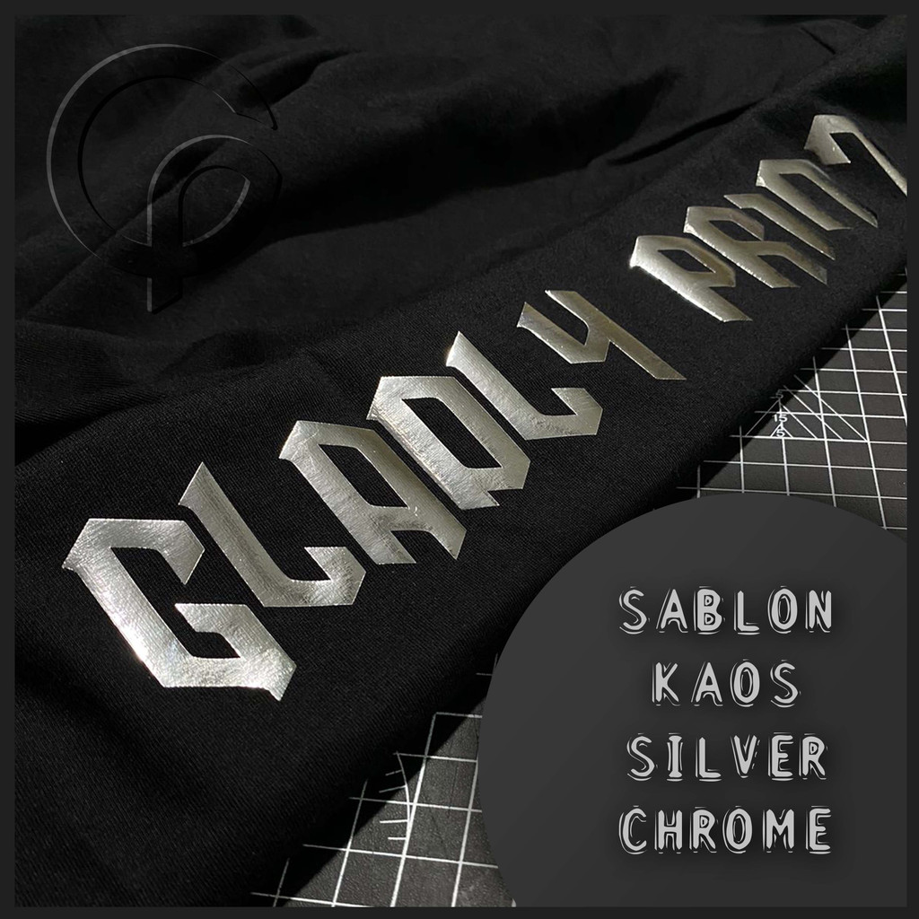 Jual SABLON KAOS POLYFLEX SILVER CHROME SATUAN LUSINAN BEBAS DESAIN ...