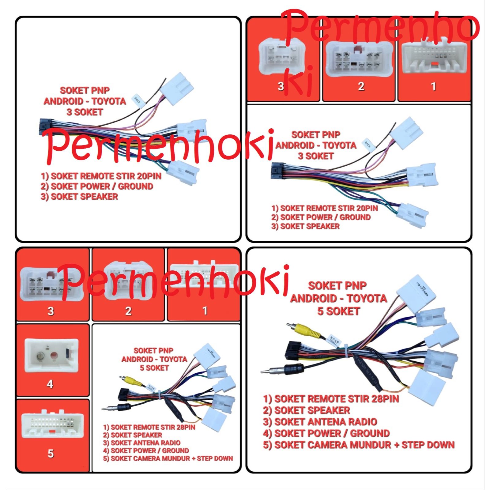 Jual SOKET PLUG AND PLAY HEADUNIT ANDROID DENGAN MOBIL TOYOTA DAN ...