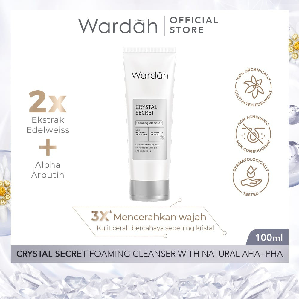 Jual Wardah White CRYSTAL Secret Facial Wash with AHA 100 ml - Sabun ...