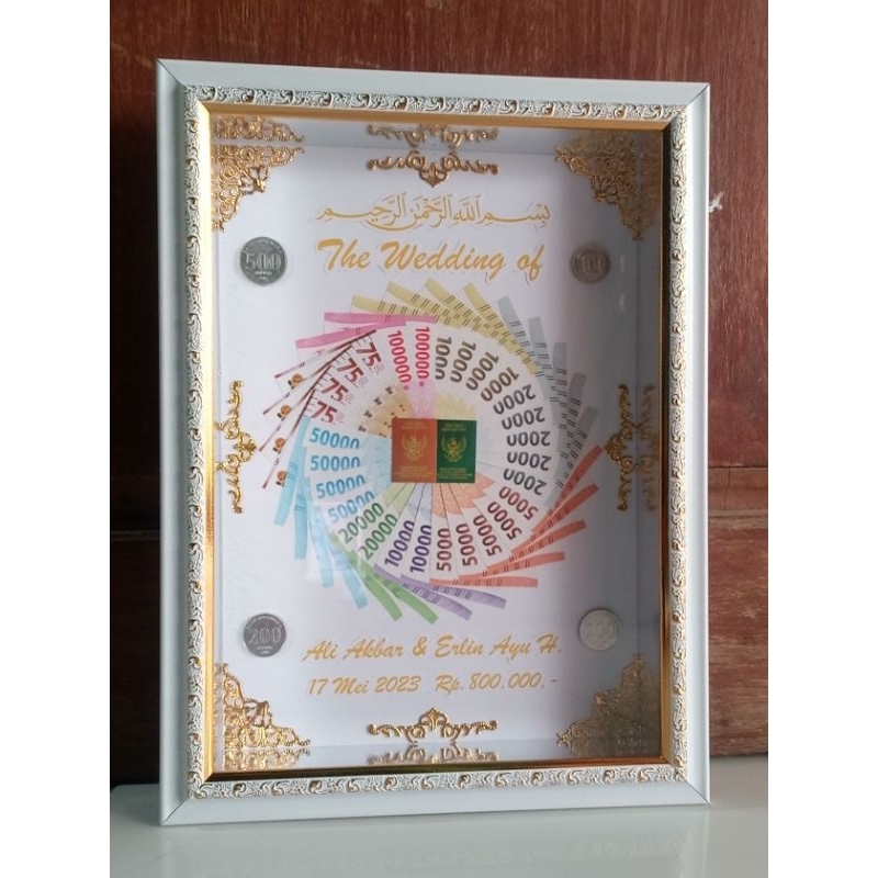 Jual Mahar Pernikahan simpel Uk.luar frame 30x40cm, Mahar Akrilik Mahar ...