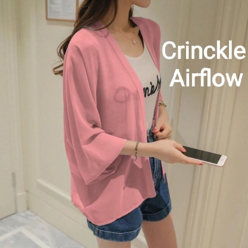 Jual Cardigan Korea Crinckle Outer Basic Baju Luaran | Shopee Indonesia