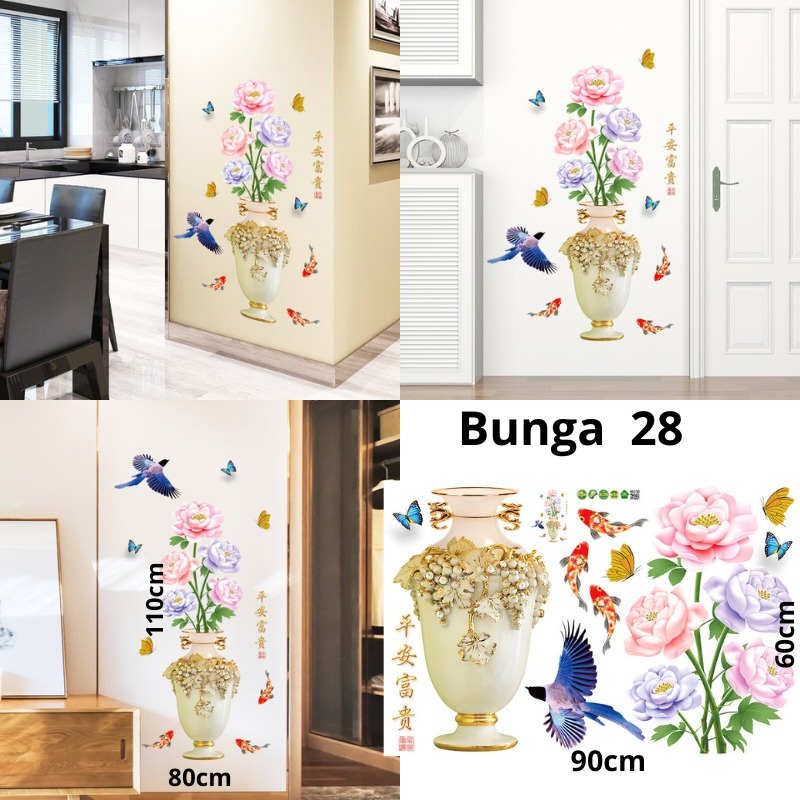 Jual WALL STICKER STIKER SETIKER SETICKER DINDING BUNGA WALLSTICKER ...