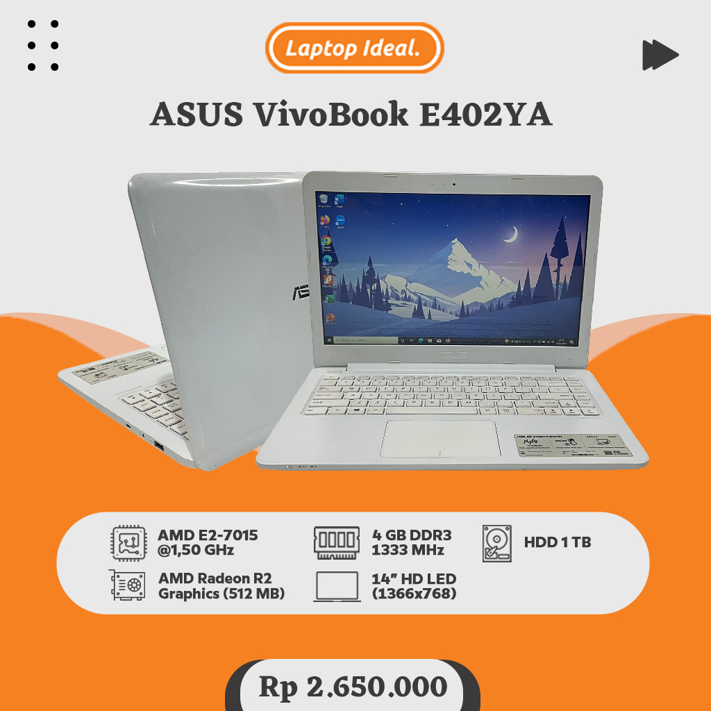 Jual ASUS VivoBook E402YA (2019) SLIM RAM 4GB HDD 1 GB AMD Graphics ...