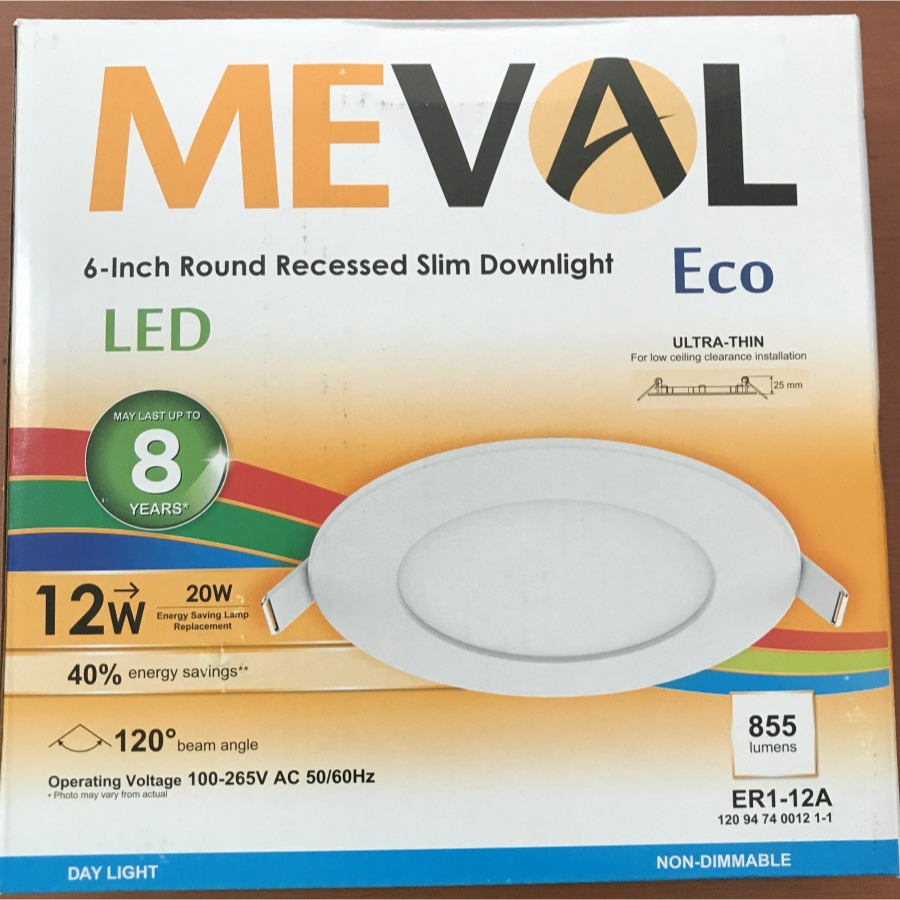 Jual Meval Led Slim Downlight 12W Bulat Putih | Shopee Indonesia