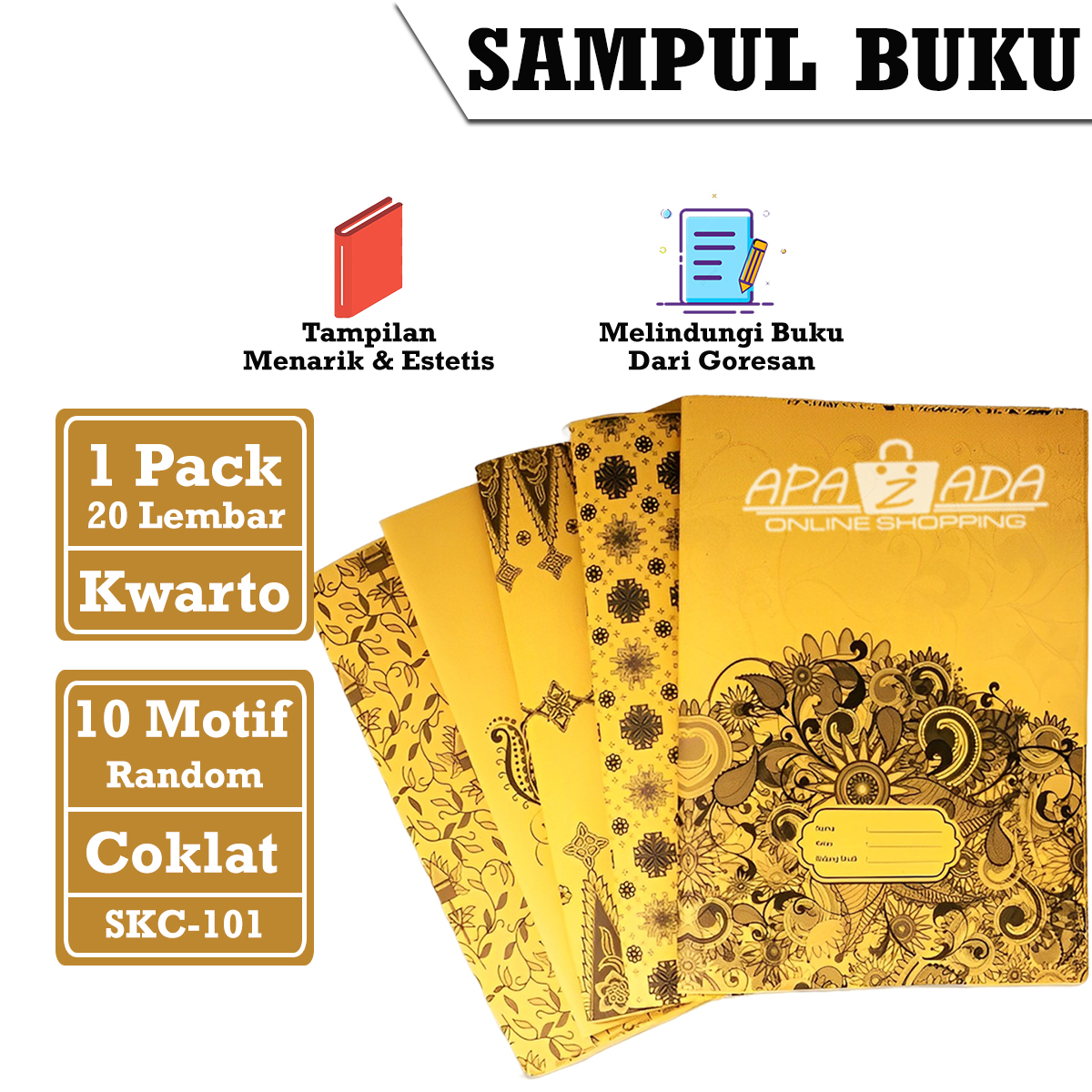 Jual Apazada Kertas Sampul Buku Tulis Kwarto Motif Batik Coklat [1