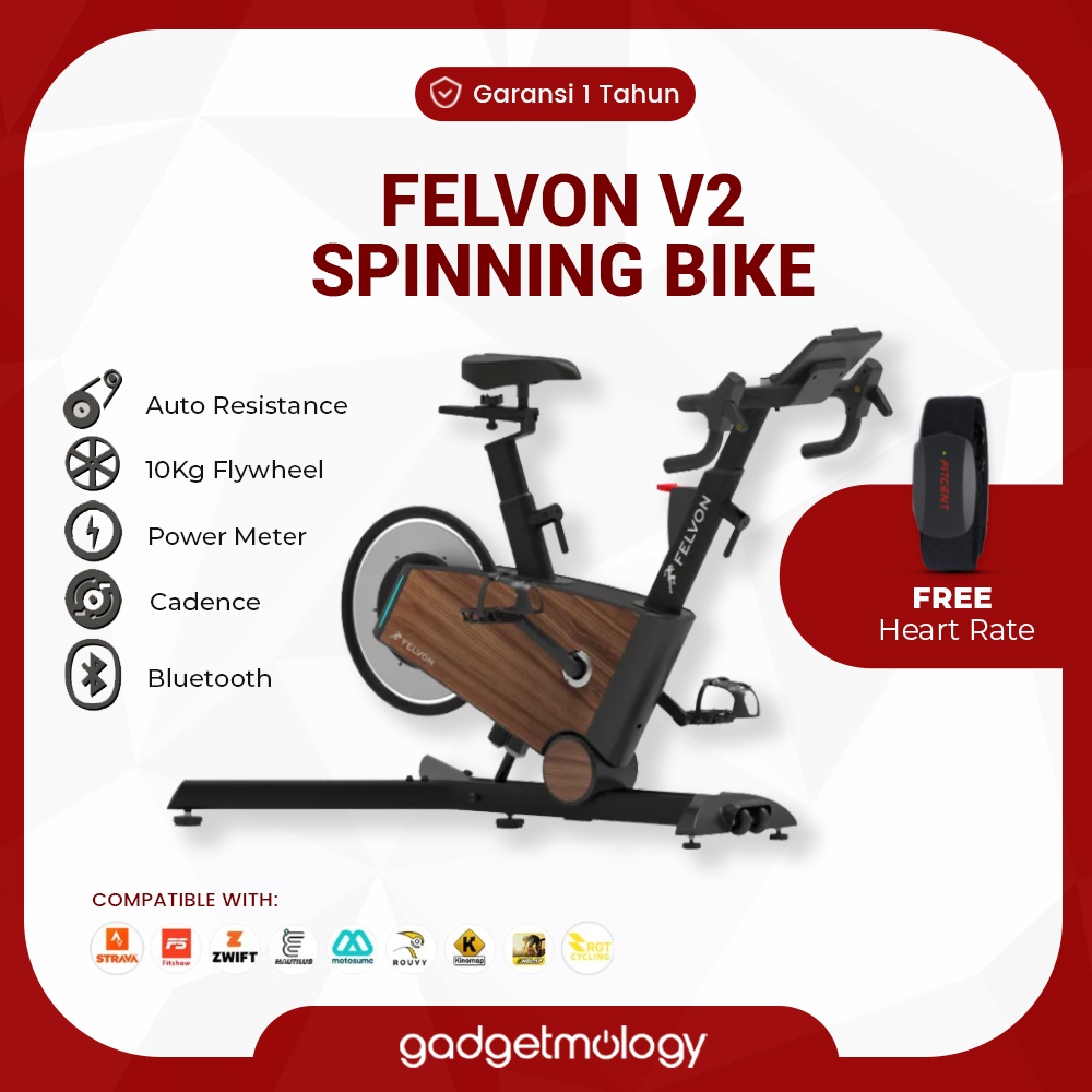 Jual Felvon V2 Spinning Bike Automatic Resistance Sepeda Statis Smart ...