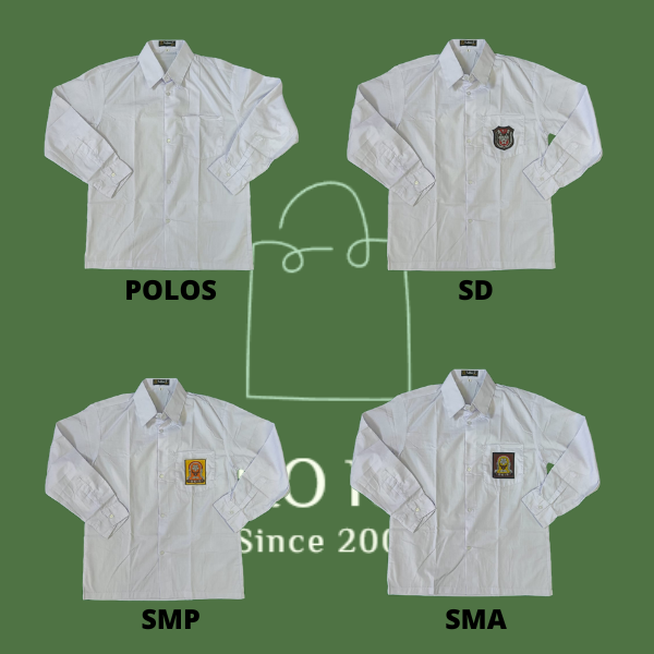 Jual Seragam Sekolah Putih Panjang TK SD SMP SMA Kuliah Hem Kemeja ...