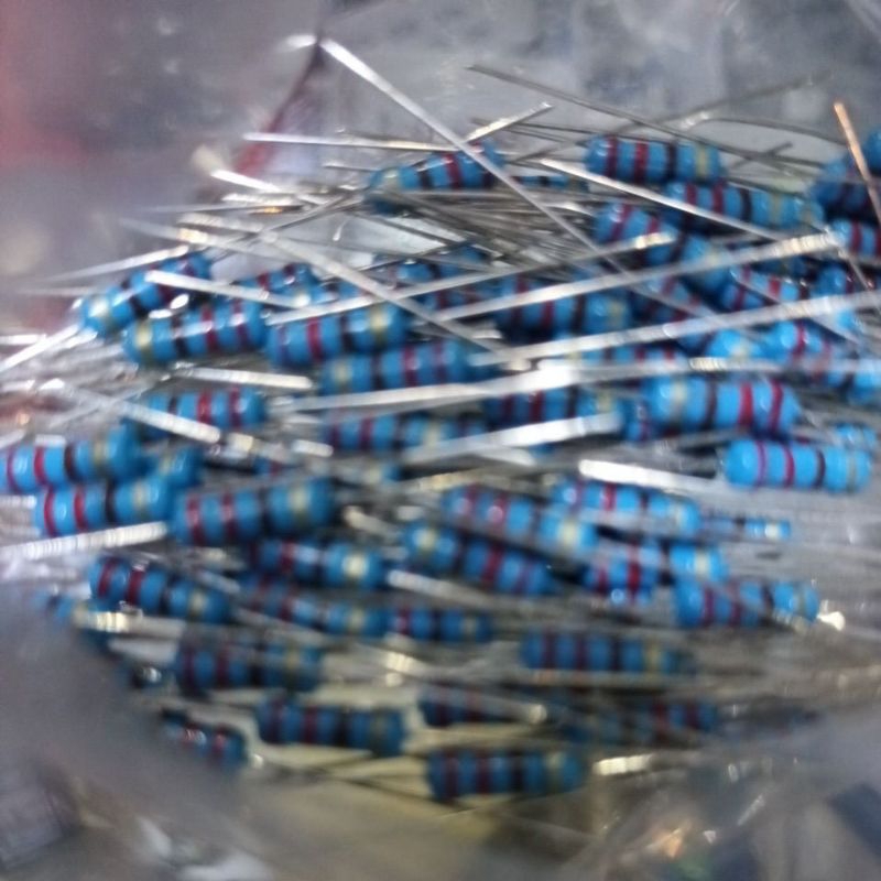 Jual 1 pak 500 pcs Resistor setengah 1/2 w 0.5 watt | Shopee Indonesia