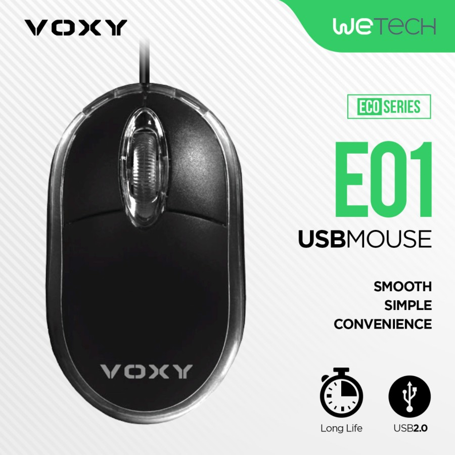 Jual Optical USB Mouse Kabel USB, Plug and Play Voxy E01 Eco series | Shopee Indonesia