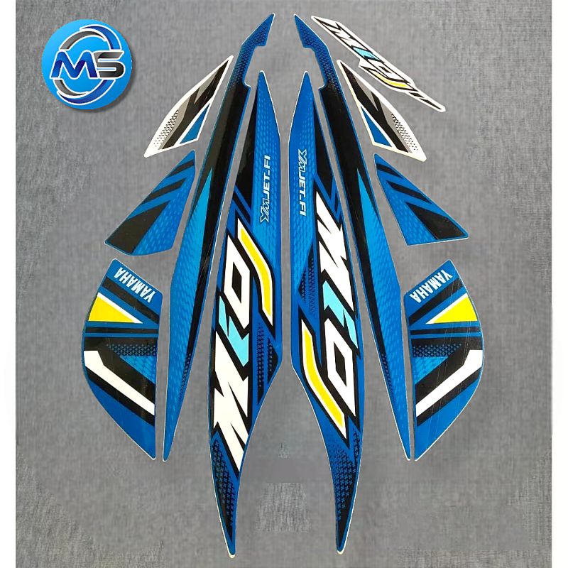 Jual Stiker Striping Motor Mio J 2012 Biru Sticker Lis Body Standar ...