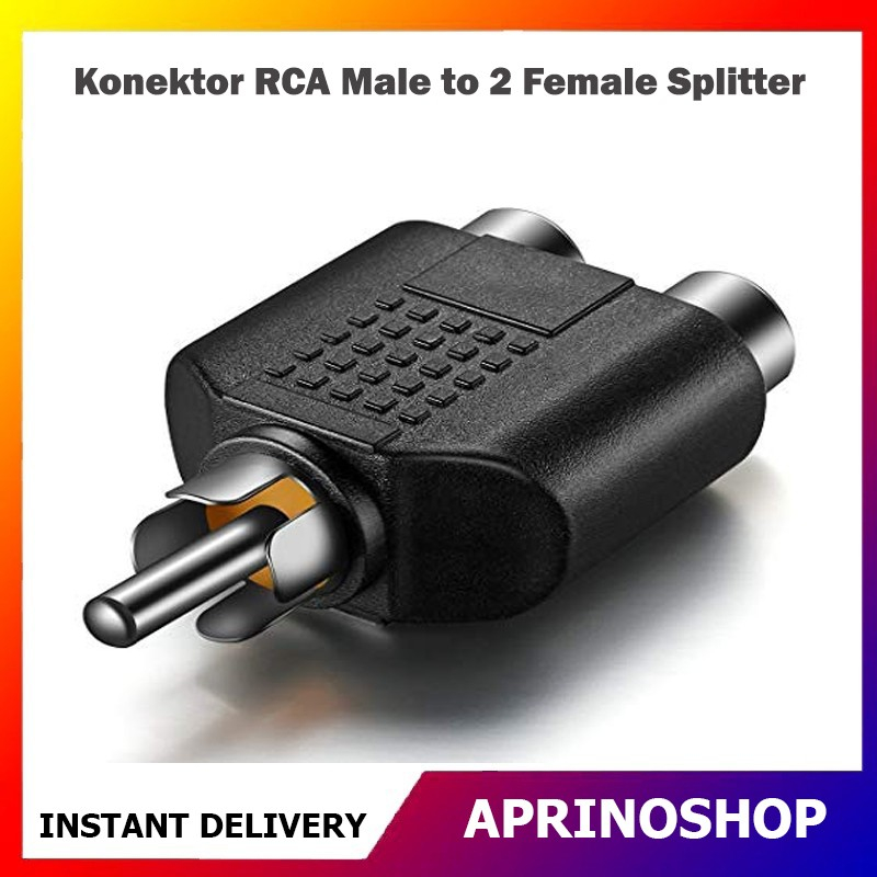Jual Konektor RCA Male to 2 Female Splitter Jack Konektor Y 1 RCA to 2 ...
