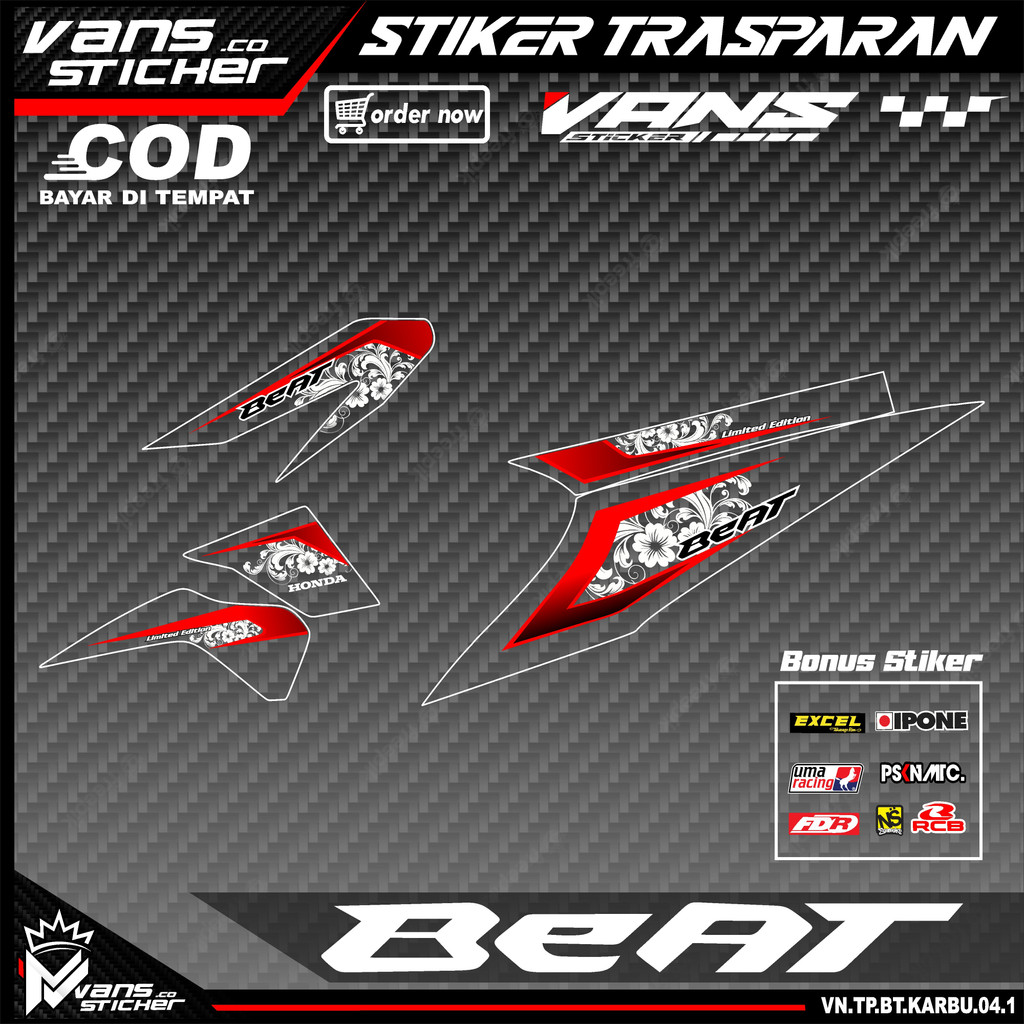 Jual Stiker Striping Transparan Beat Karbu 2008-2012-Sitiker decal ...