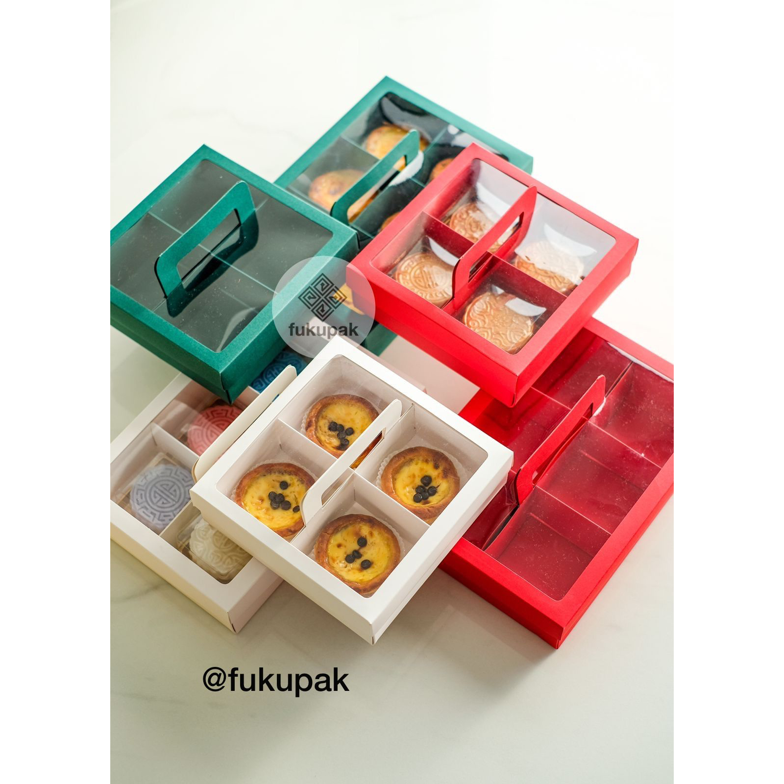 Jual Box Sekat Handle, Dus Pie Pudding Mooncake Muffin, Kotak Hamper ...