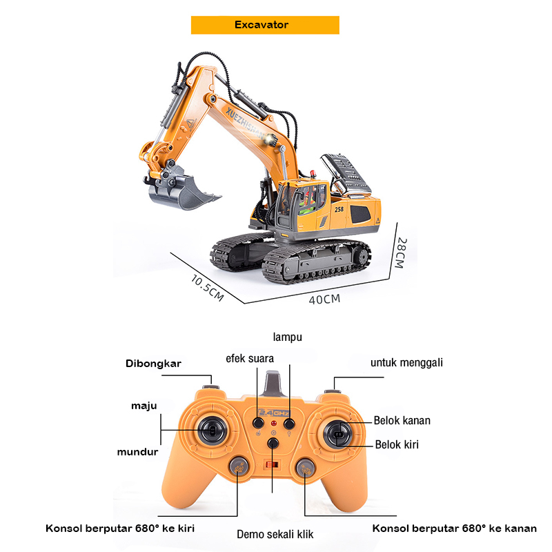 Jual Wetech Excavator Remote Control 2.4Ghz Mobil Remote Truk Beko ...