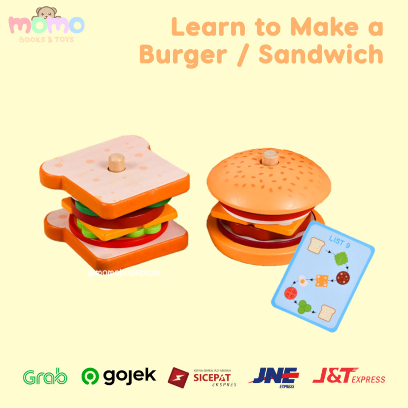 Jual [MOMO] Mainan Masak Membuat Burger Sandwich Sesuai Pesanan | Masak ...