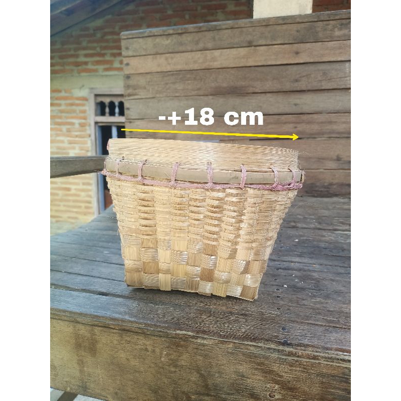 Jual Tenggok bambu/dunak bambu/bakul bambu berkualitas -+18cm | Shopee ...