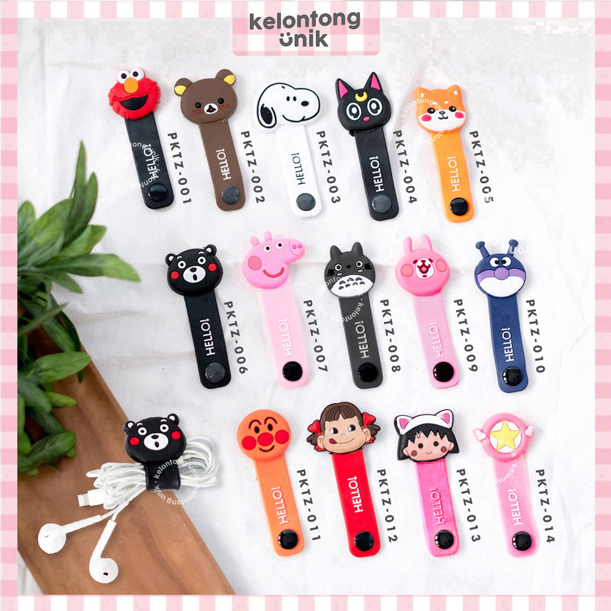 Jual KELONTONG UNIK | CARTOON - Cord Holder 3D Lebar/ Klip Kabel ...