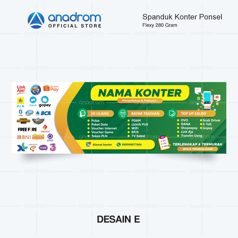 Jual Spanduk Konter Ponsel | Banner Konter Ponsel | Custom Nama Toko ...
