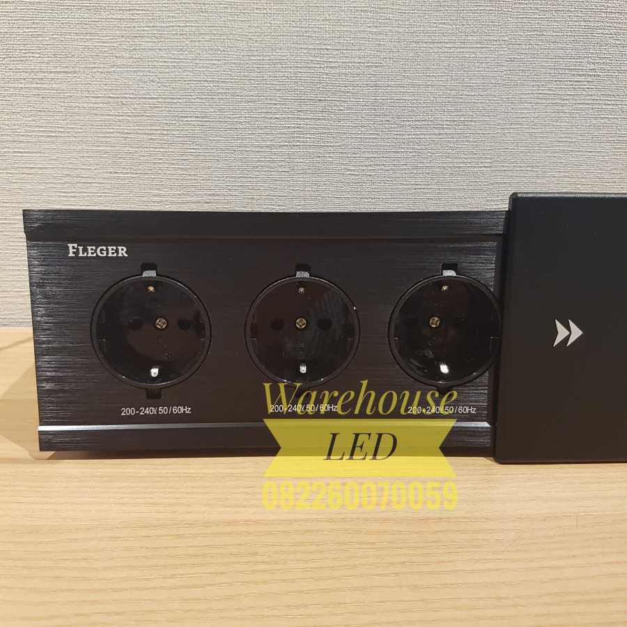 Jual Stop Kontak Meja Flip Up Stopkontak Table Socket BLACK HITAM ...