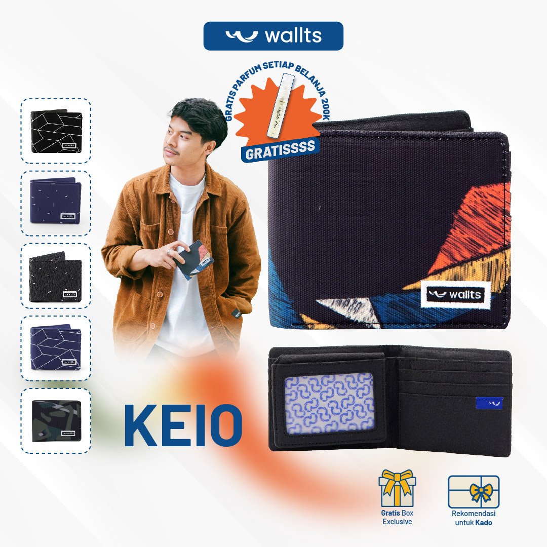 Jual Wallts Dompet Lipat Kanvas Pria Anti Air - Keio Motif | Shopee Indonesia