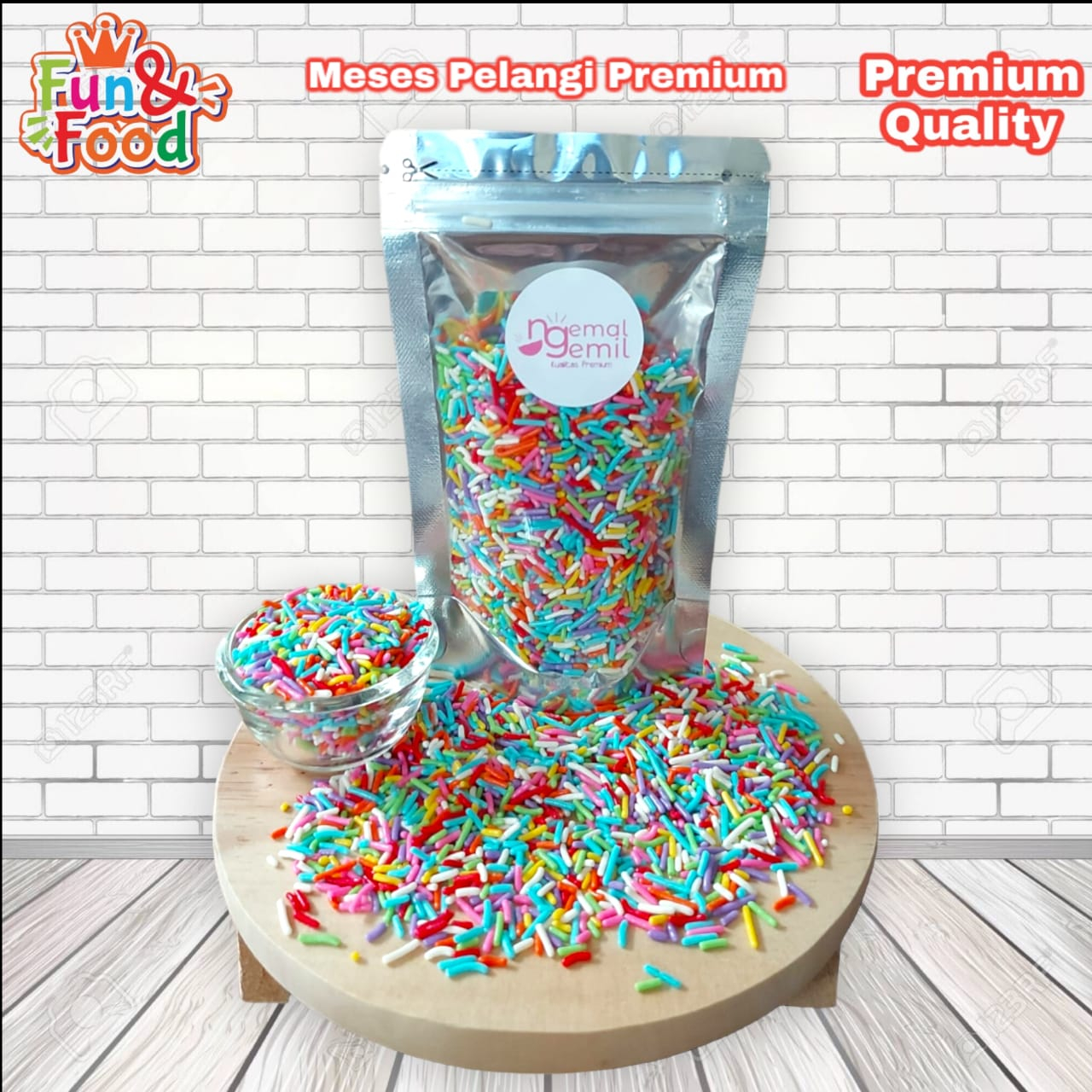 Jual Meses Pouch Pelangi Meses Butiran Coklat Sprinkle Topping Donut ...