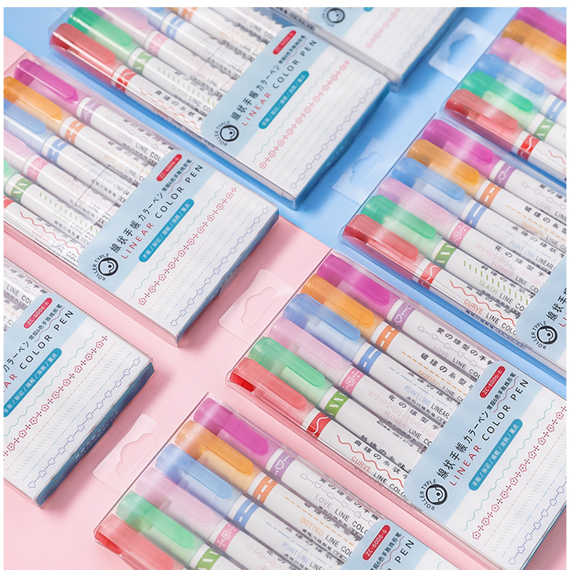 Jual COD 6PCS CURVE HIGHLITER FLOWER OUTLINE / HIGHLITER ROLL FLOWER ...