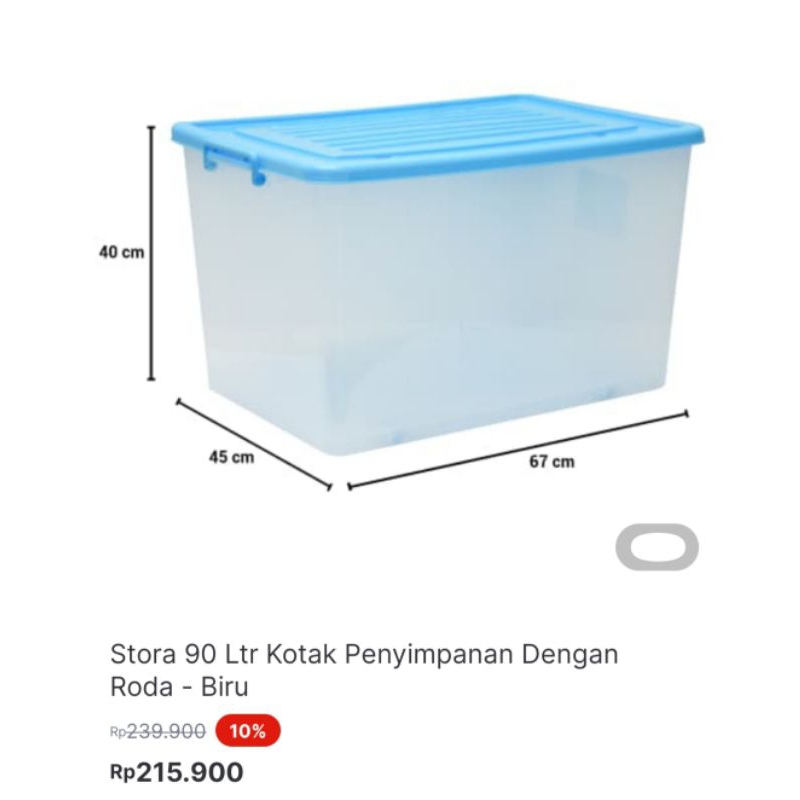 Jual Stora 90 Ltr Kotak Penyimpanan Dengan Roda - Biru ( Ace Hardware ...