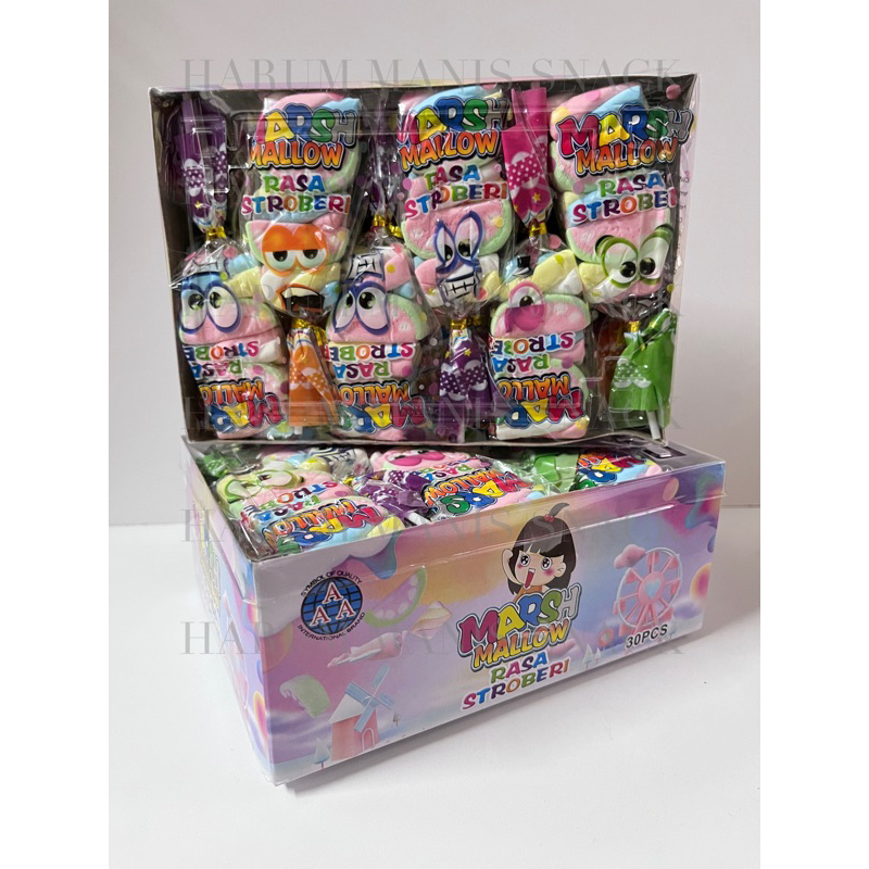 Jual AAA Marshmallow Semangka Marsmallow box Mallow Rasa Stroberi isi ...