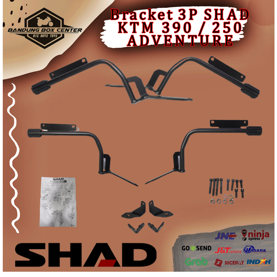 Jual Bracket Breket Shad 3P System KTM 390 250 ADV Bracket 3P Shad KTM ...