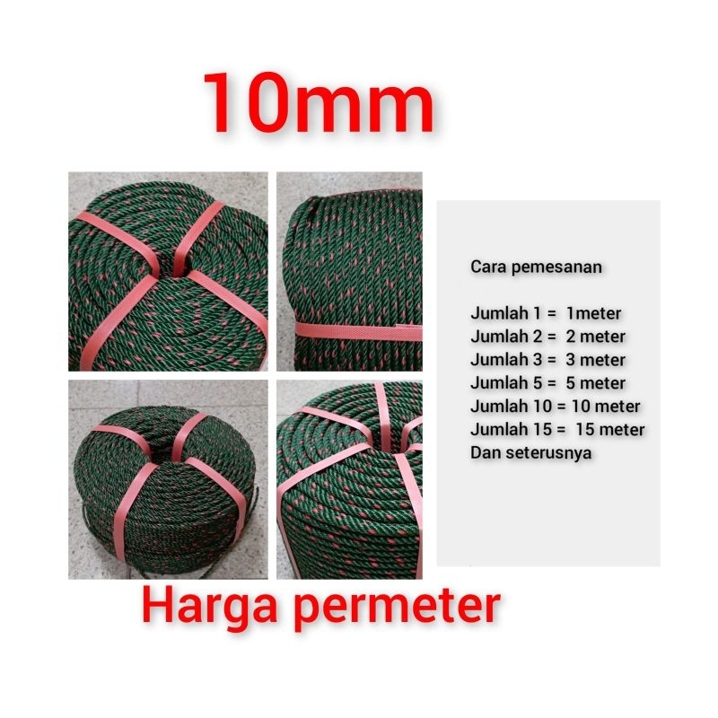 Jual tali tambang 10 mm/tali tambang plastik 10mm ( per meter) | Shopee ...