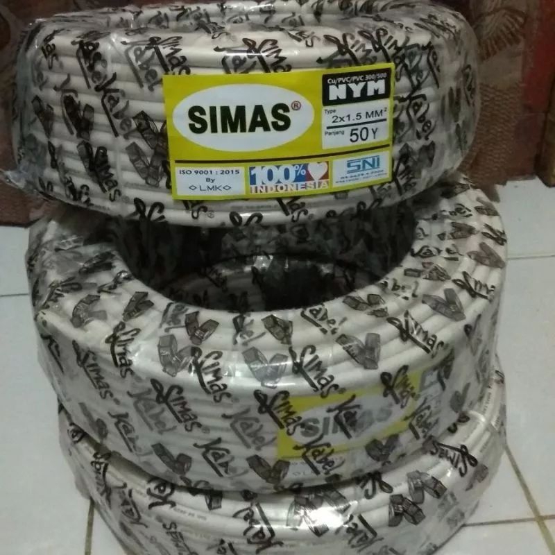Jual Kabel Listrik Tembaga Murni Merek SIMAS SNI 2x1,5mm Eceran/Meteran | Shopee Indonesia