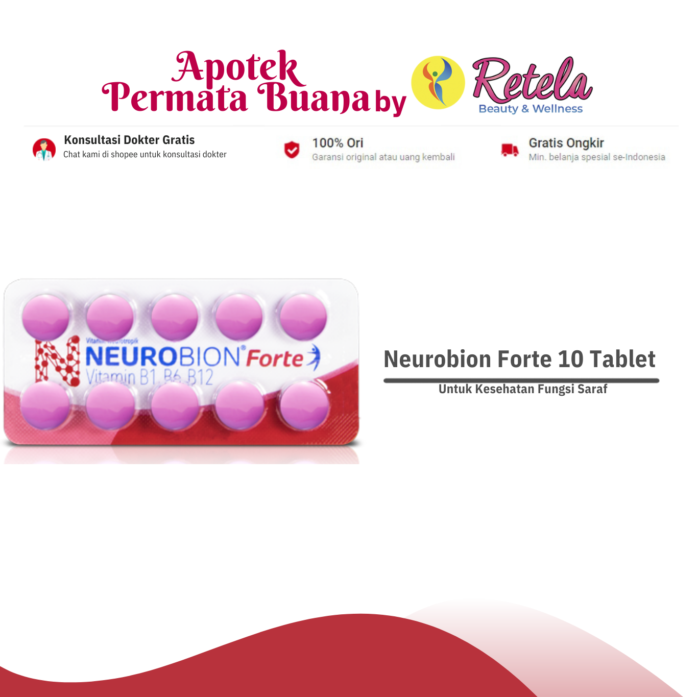 Jual Neurobion Forte Strip Isi 10 Tablet | Shopee Indonesia