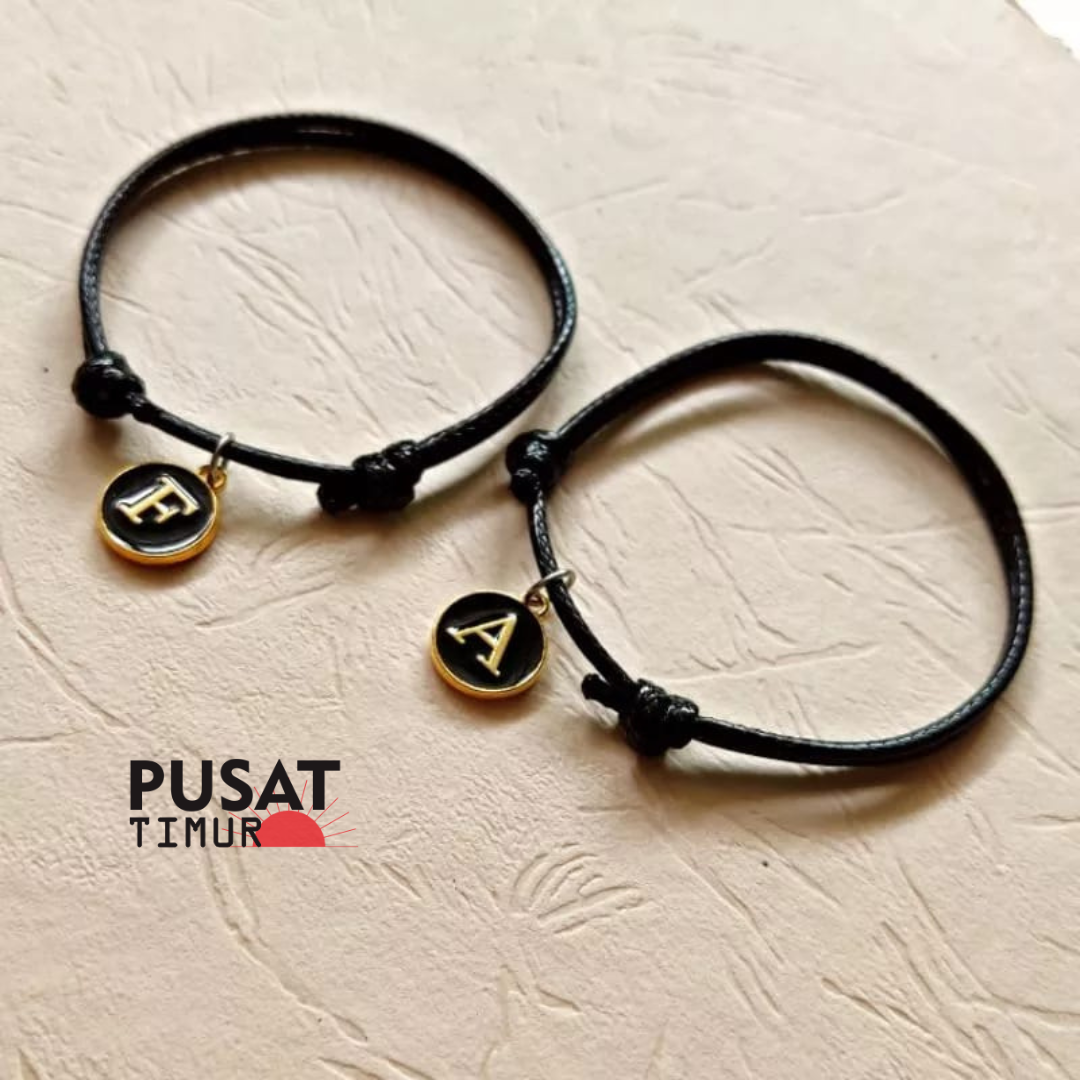 Jual Gelang Huruf Inisial Epoxy Hitam I Gelang Couple Epoxy I PUSAT ...