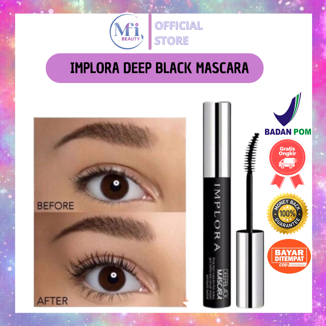 Jual MFI - Implora Deep Black Mascara | Netto 3.8g | Shopee Indonesia