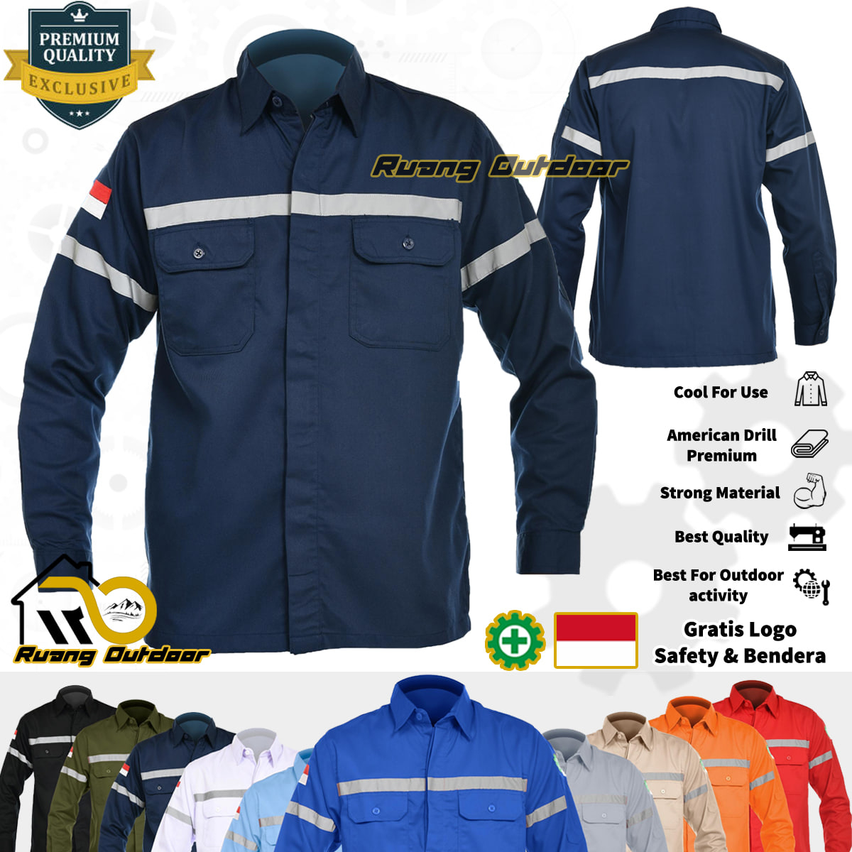 Jual KEMEJA WEARPACK ATASAN BAJU SAFETY K3 OUTDOOR PREMIUM LENGAN ...
