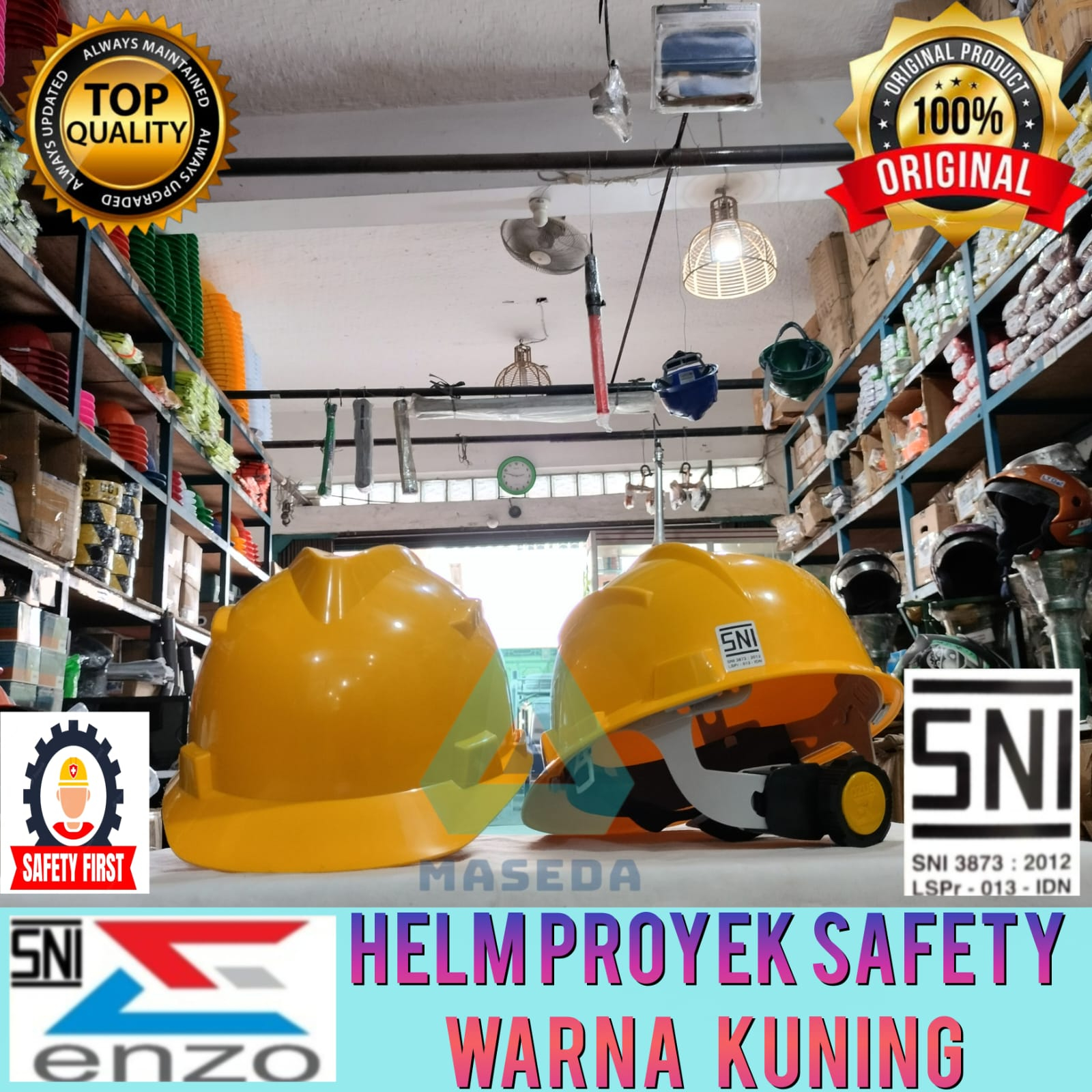 Jual Helm Safety Helmet - Helm Proyek - Kuning, SNI | Shopee Indonesia